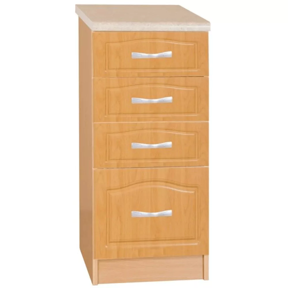 Konyhaszekrény, alsó, égerfa, LORA MDF NEW KLASIK S40SZ4 - R